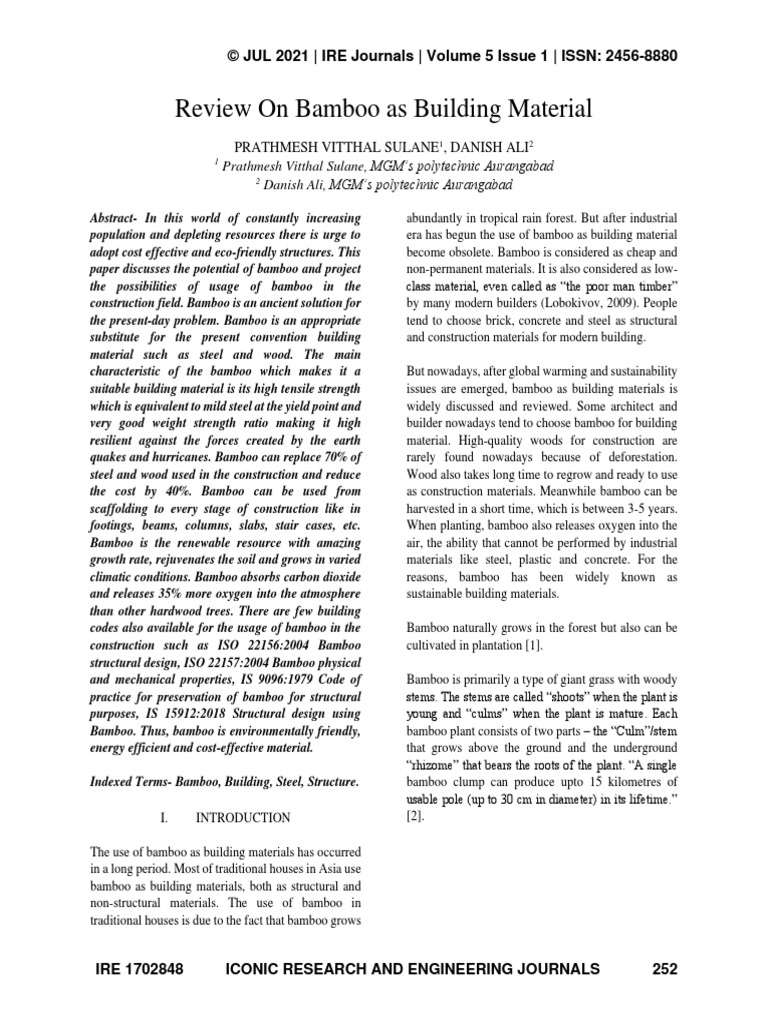 Bamboo | PDF | Strength Of Materials | Bamboo
