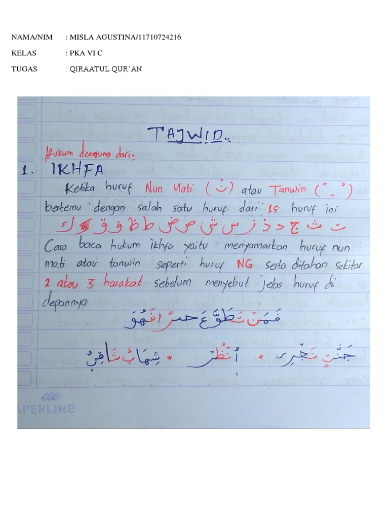 Tajwid (Misla Agustina-11710724216) | PDF