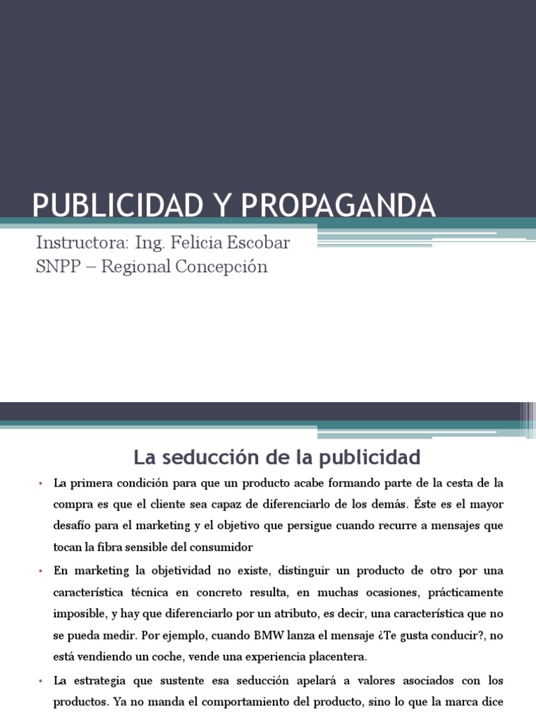 Seduccion de Publicidad | PDF | Publicidad | Marketing