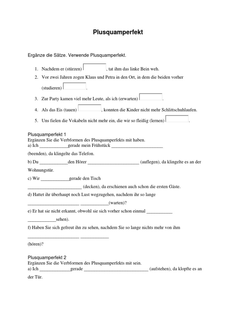 Plusquamperfekt | PDF