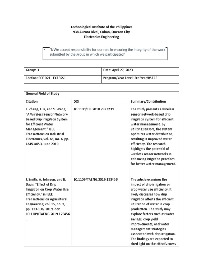 Review of Related Literature - Group 3 | PDF | Agriculture | Irrigation