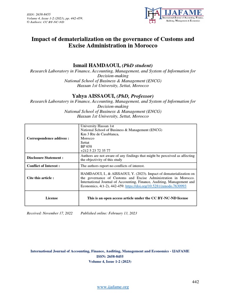 Digital Shift in Moroccan Customs | PDF | Fiscal Policy | Governance