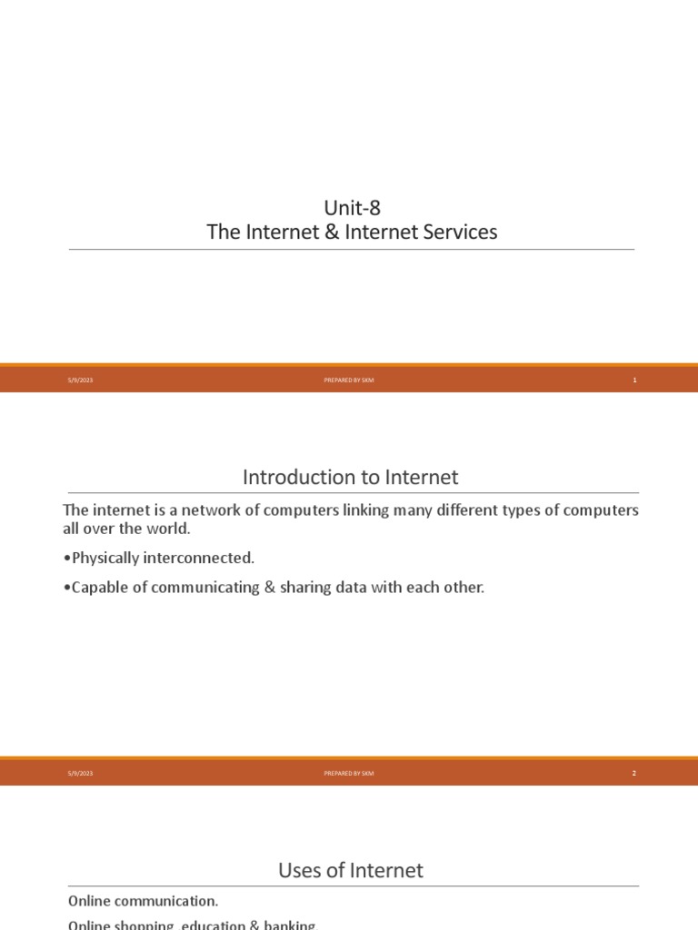 Unit 8 Internet Internet Services | PDF | Cloud Computing | World Wide Web