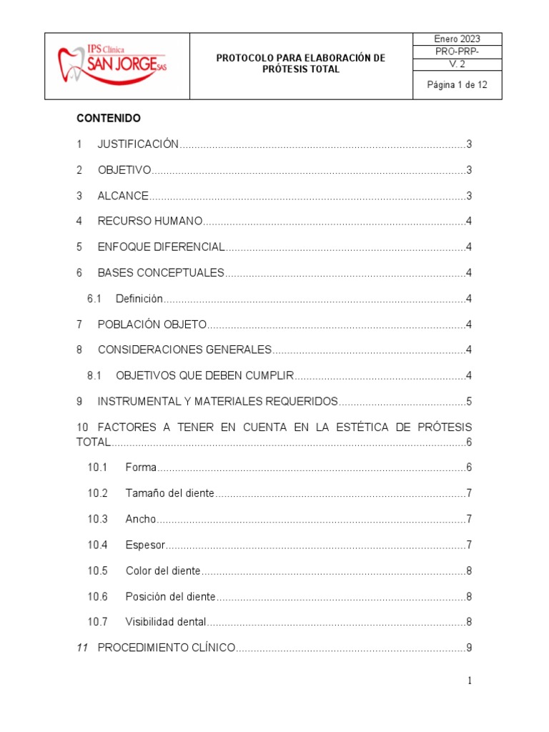 Protocolo para Elaboración de Prótesis Total | PDF