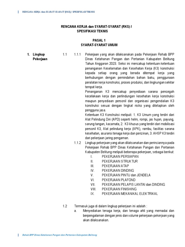 Rks BPP Perawas | PDF