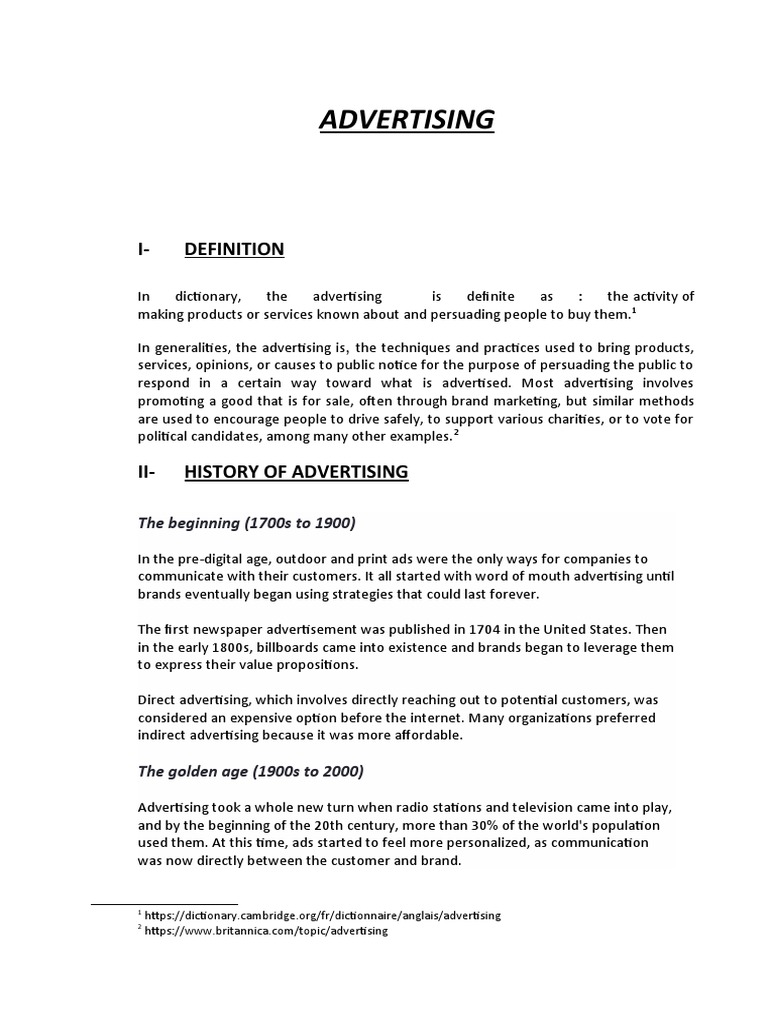ADVERTISING | PDF | Advertising | Brand