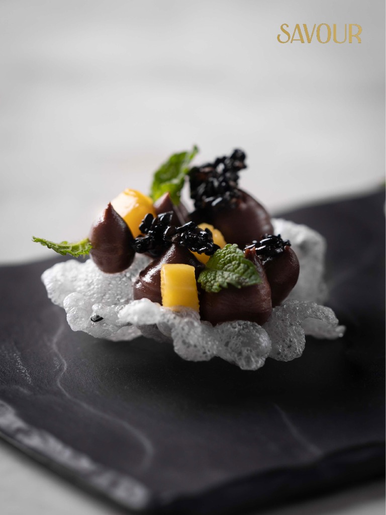 Black Sesame, Mango & Chocolate Petit Four | PDF | Custard | Baking