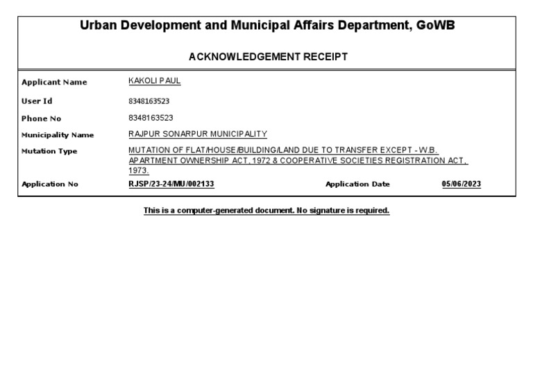 Acknowledgement Report | PDF