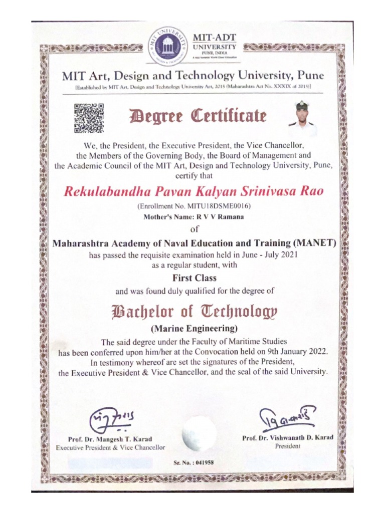 Degree Certificate | PDF