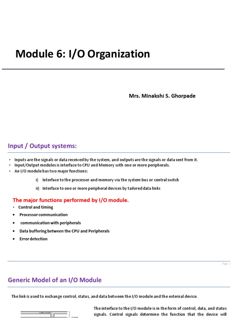 Module 6 - IO Organization - Final | PDF | Input/Output | Computer Keyboard