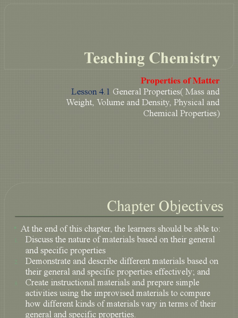 Teaching Chemistry Lesson 4.2 | PDF