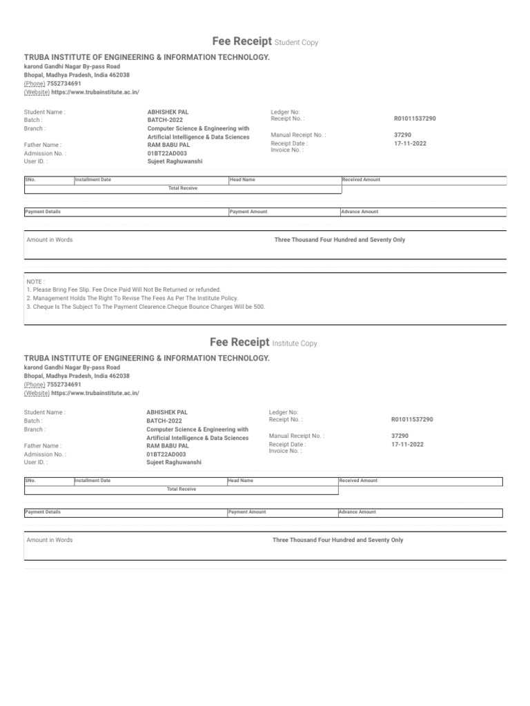 Https Tgi - Instituteoncloud.com FeeManagement PrintFeeReceipt | PDF ...