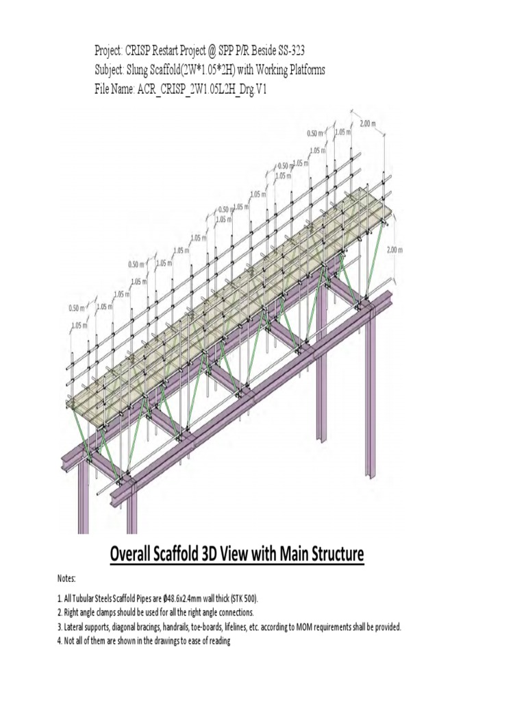 ACR CRISP 2W1.05L2H Drg.V1 | Download Free PDF | Scaffolding | Equipment