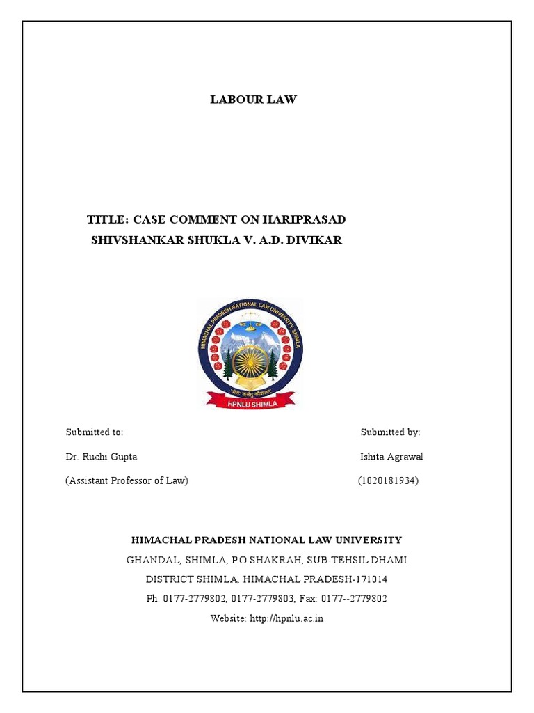 Labour Law Assignment | PDF