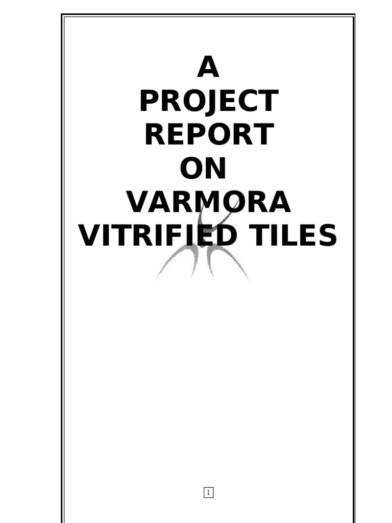 Varmora Tiles Industry-BBA-MBA Project Report | PDF | Leverage (Finance ...