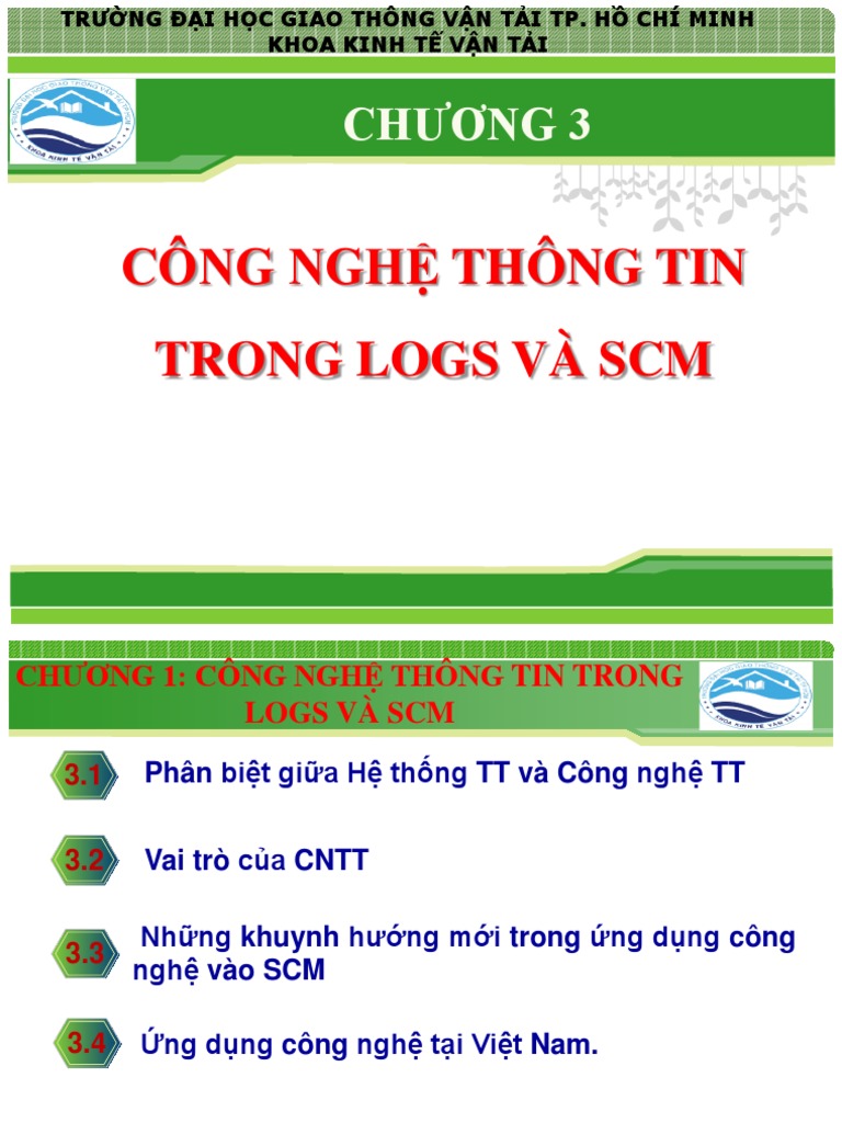 CHƯƠNG 3 - CNTT Trong SCM Và Logs 1 | PDF
