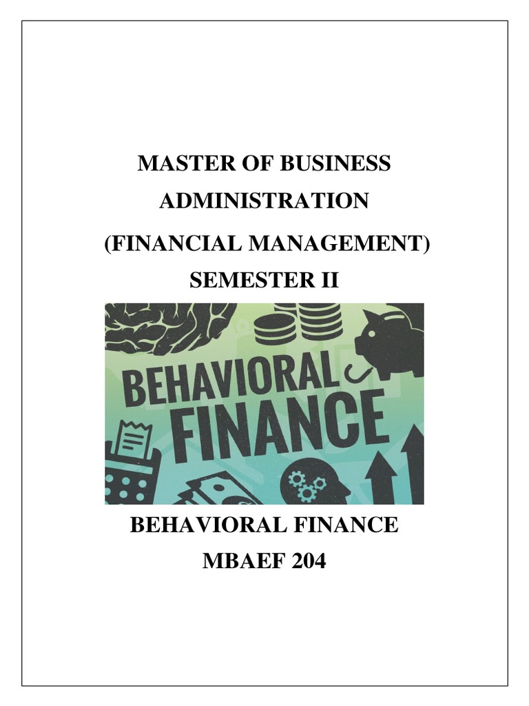 Behavioral Finance | PDF | Behavioral Economics | Efficient Market ...