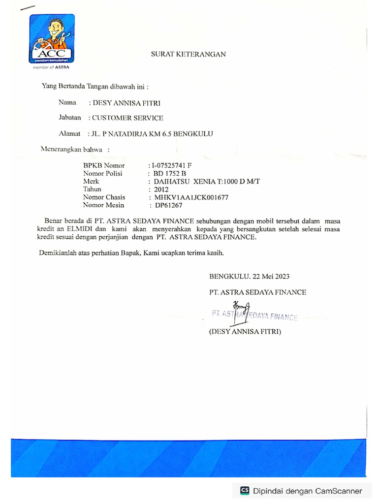 SURAT KETERANGAN LEASING | PDF