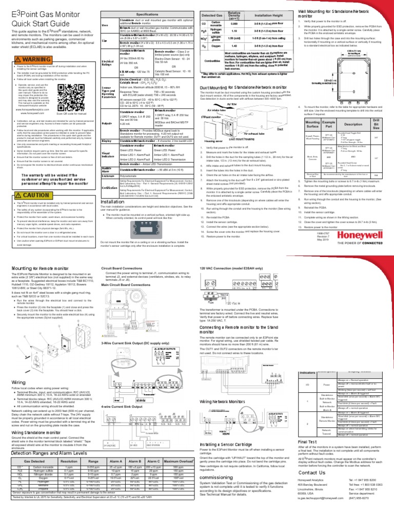 Honeywell E3Point - QuickStart Guide | PDF | Computer Monitor | Electrical Wiring