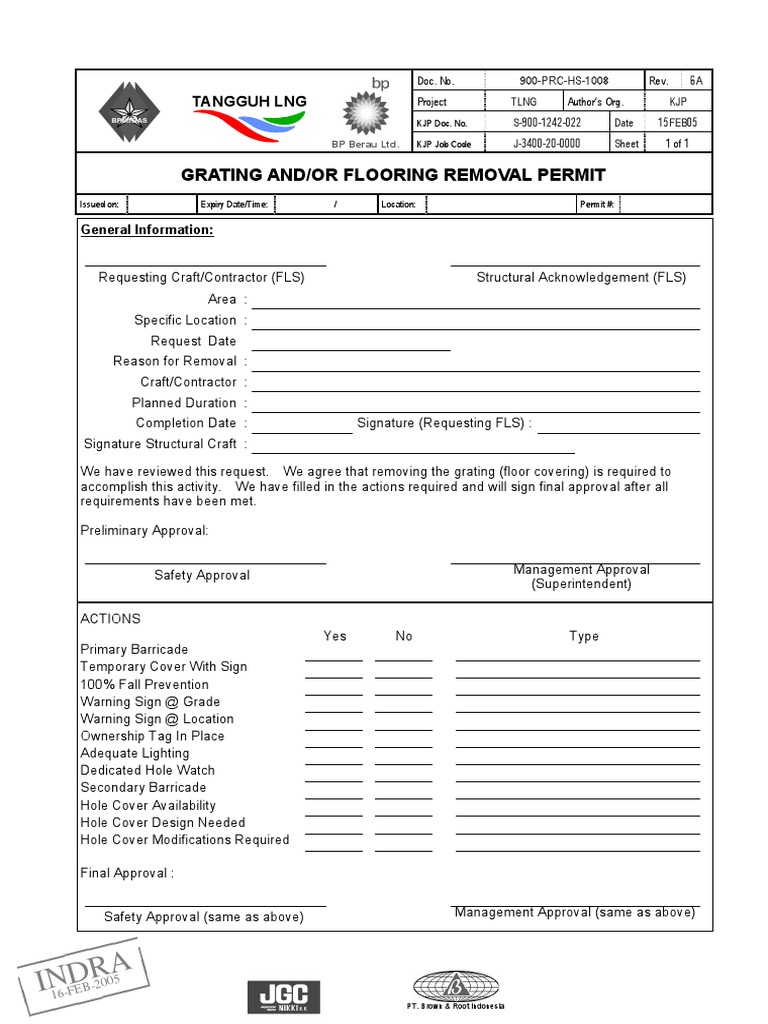 S-900-1242-022 - 6a - 007 - A6 (Grating Andor Flooring Removal Permit ...