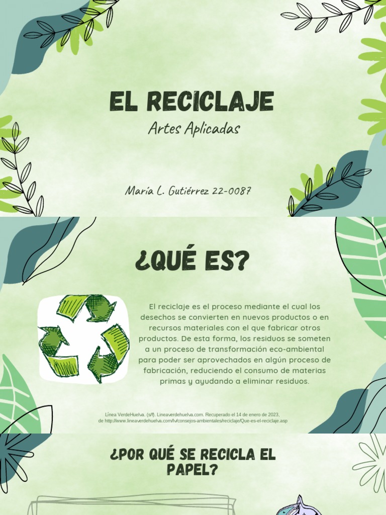El Reciclaje. 22-0087 | PDF | Reciclaje | Papel