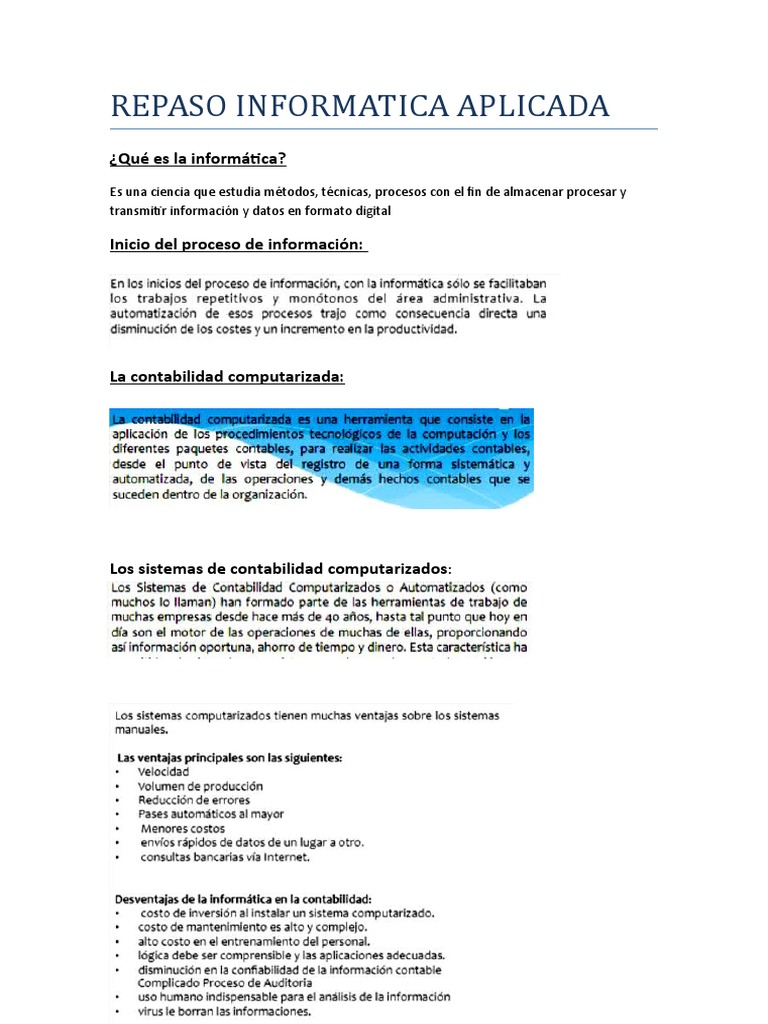 Repaso Informatica Aplicada | PDF | Software de la aplicacion | Programación