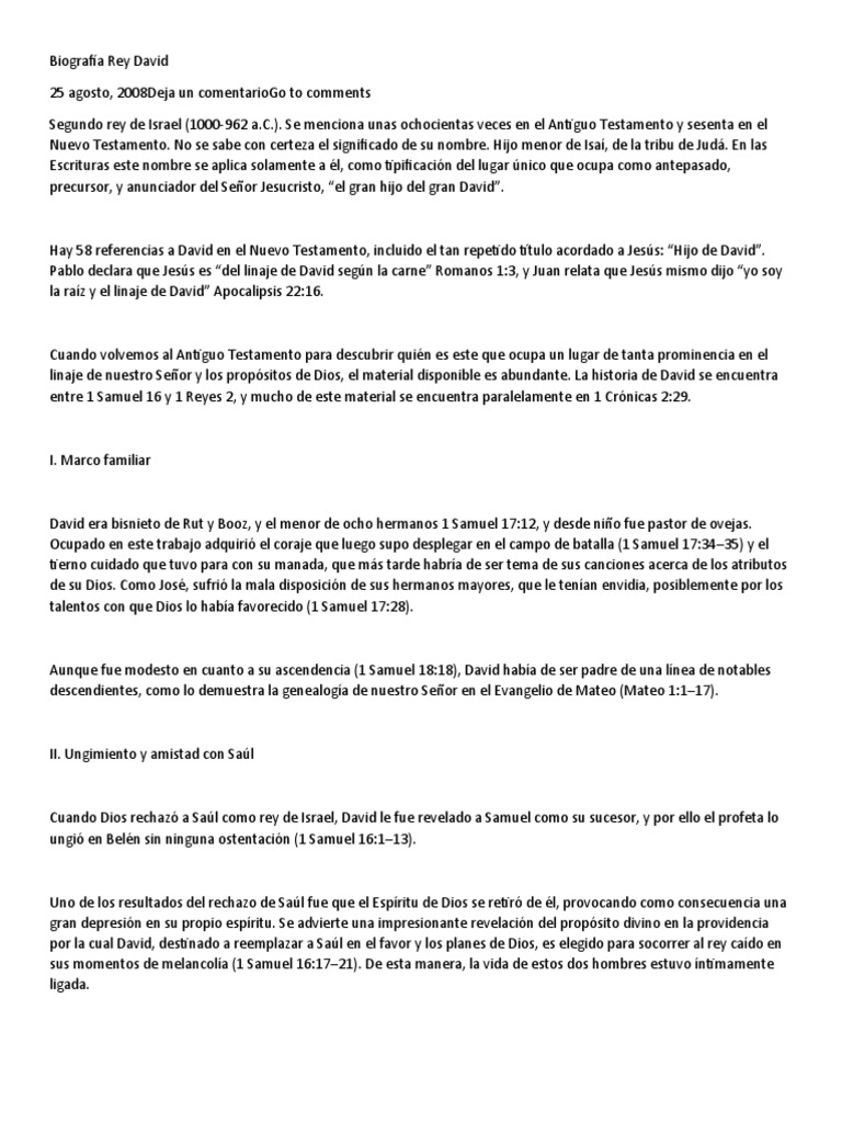 Biografía Rey David | PDF