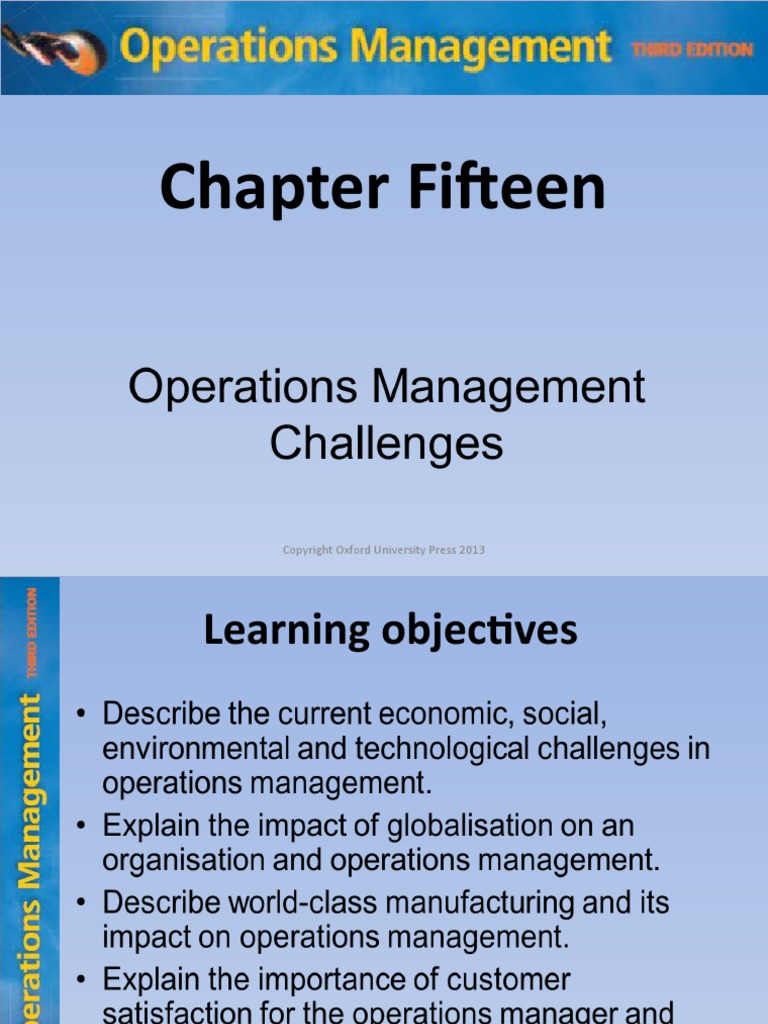 BMA02A2 - Chapter 15 - Operations Management Challenges - 2023 | PDF