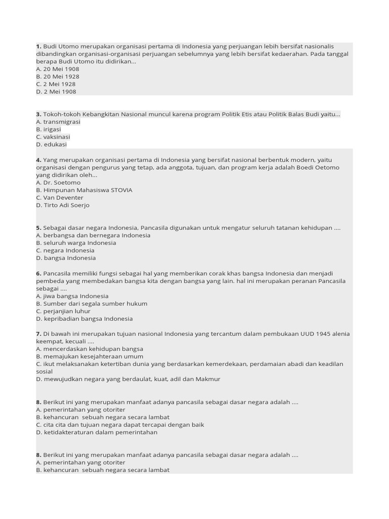 Latihan Soal PPKN - Gn. 2023 | PDF