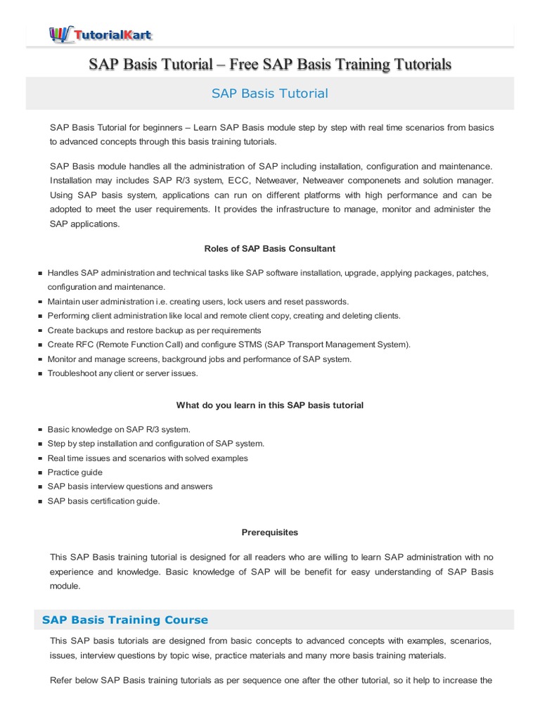 sap-basis-tutorial | PDF