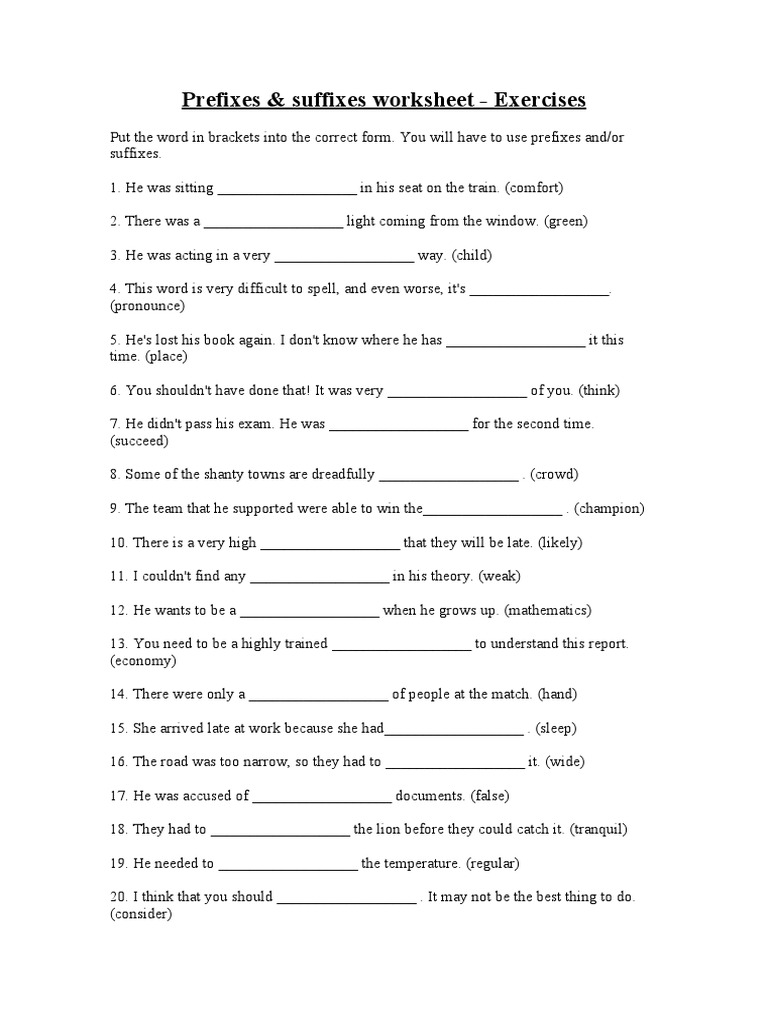 Prefixes and Suffixes Final | PDF | Adverb | Human Communication