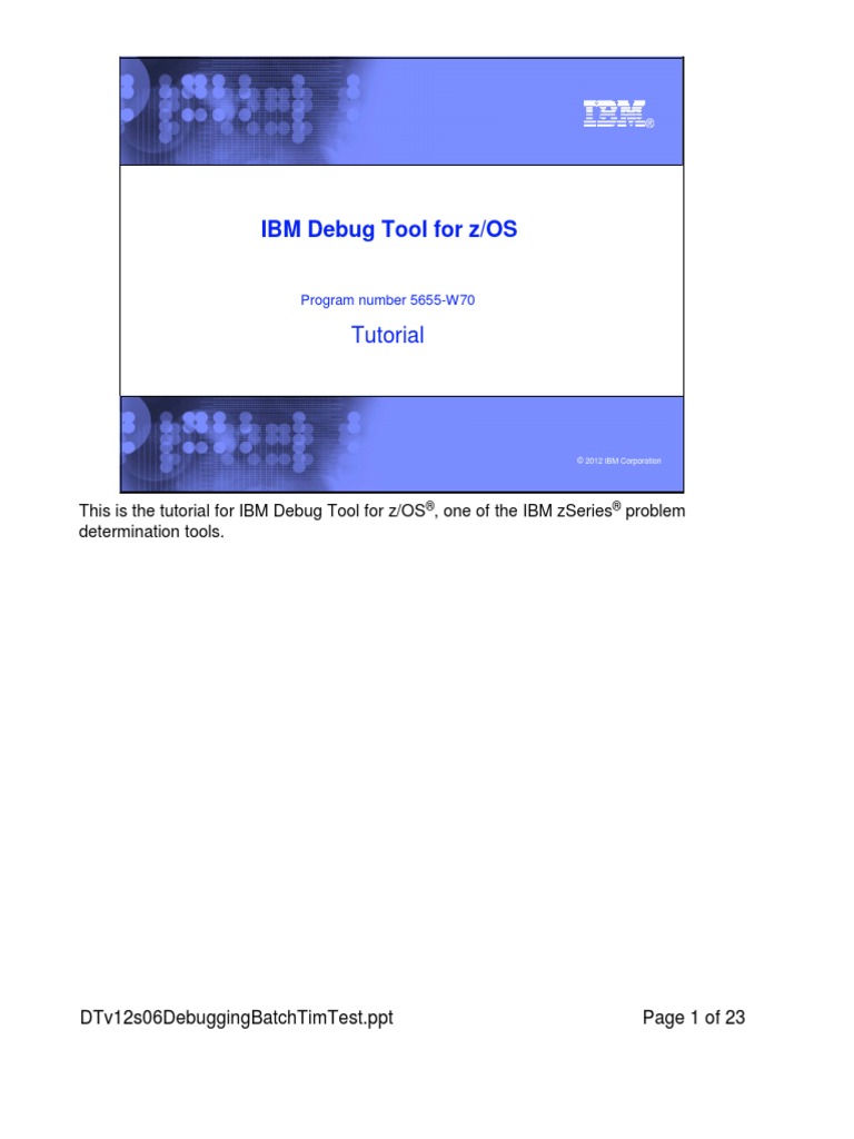 Ibm Debug Tools Zos Pdf Computer Programming Computer Architecture 0860