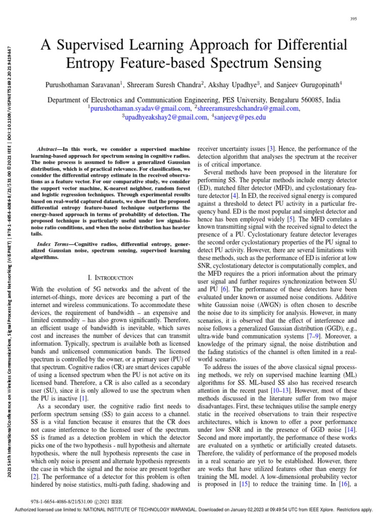 A_Supervised_Learning_Approach_for_Differential_Entropy_Feature-based_Spectrum_Sensing | PDF ...