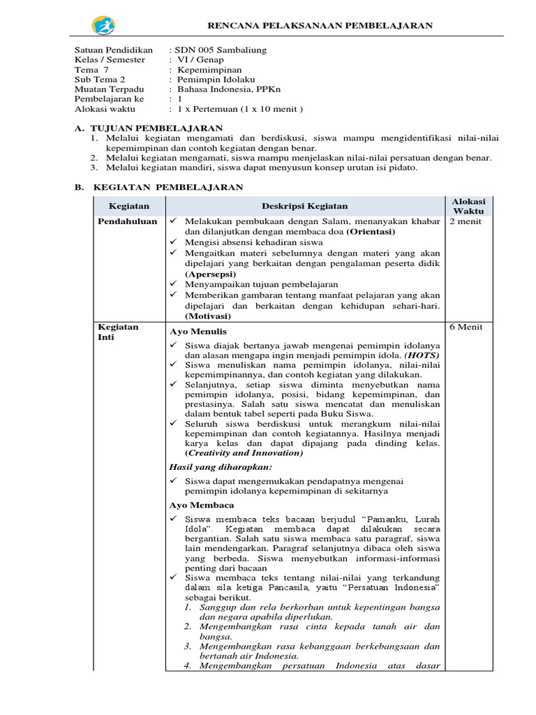 RPP PKN Kelas 3 | PDF