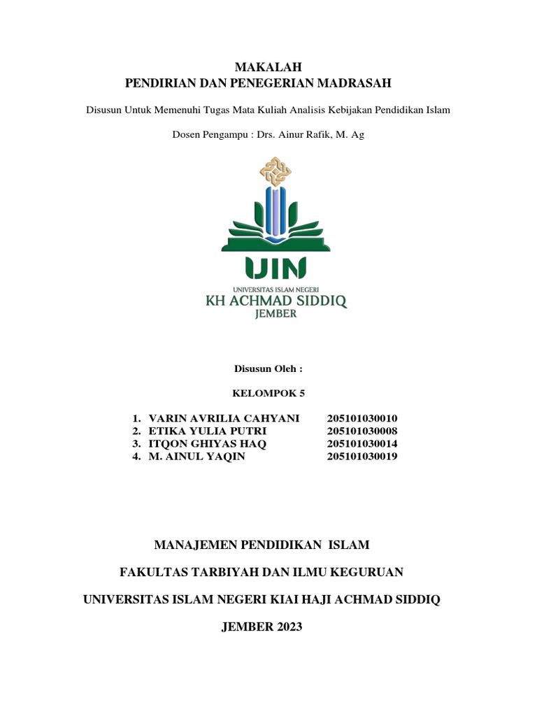 Makalah Kel 5 Analisis Kebijakan Pendidikan Islam-1 | PDF
