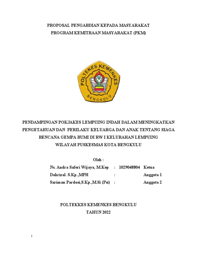 .PROPOSAL PENGABMAS Siaga Bencana Rev | PDF