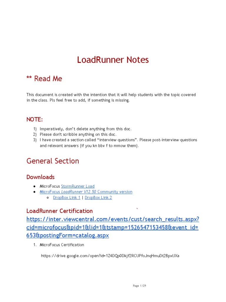 LoadRunner IMP | PDF | Scalability | Hypertext Transfer Protocol