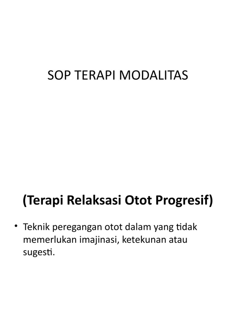 SOP Macam TERAPI MODALITAS | PDF
