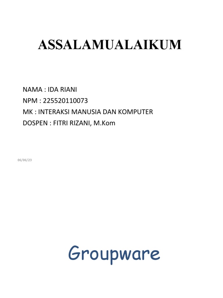 Panduan Groupware: Fungsi dan Klasifikasi | PDF