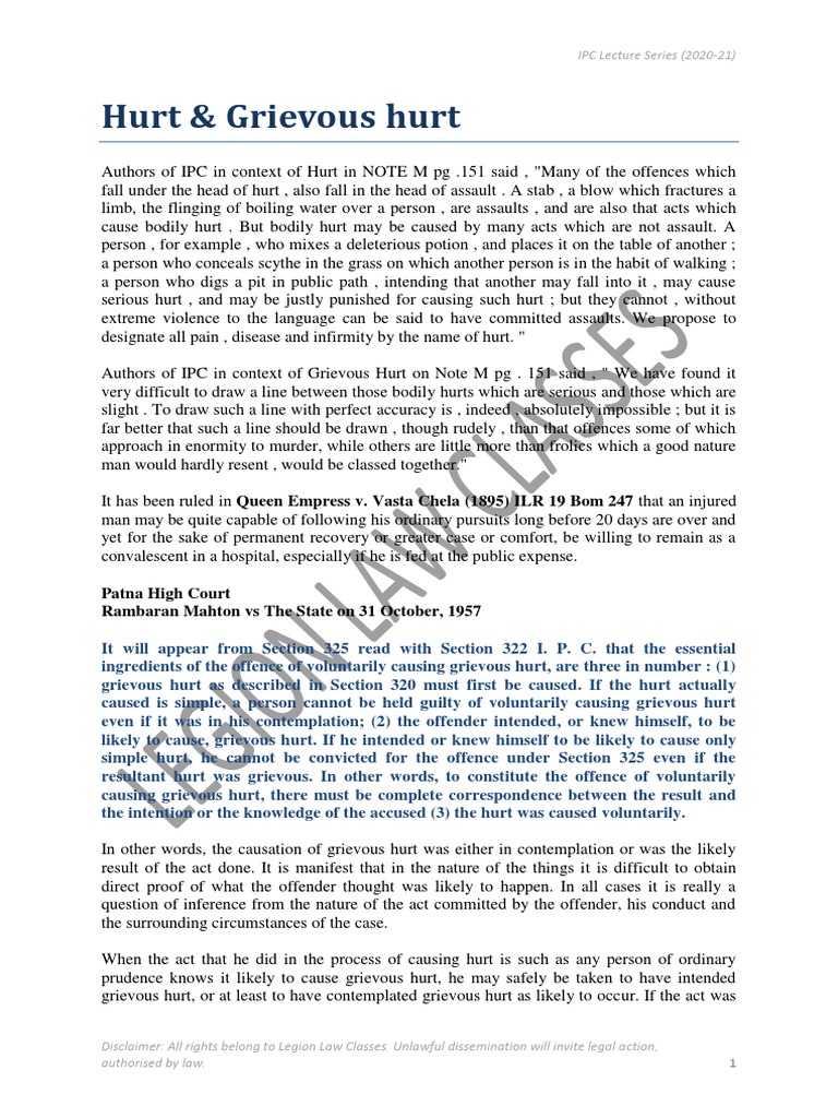 021A. Hurt and Grevious Hurt | PDF