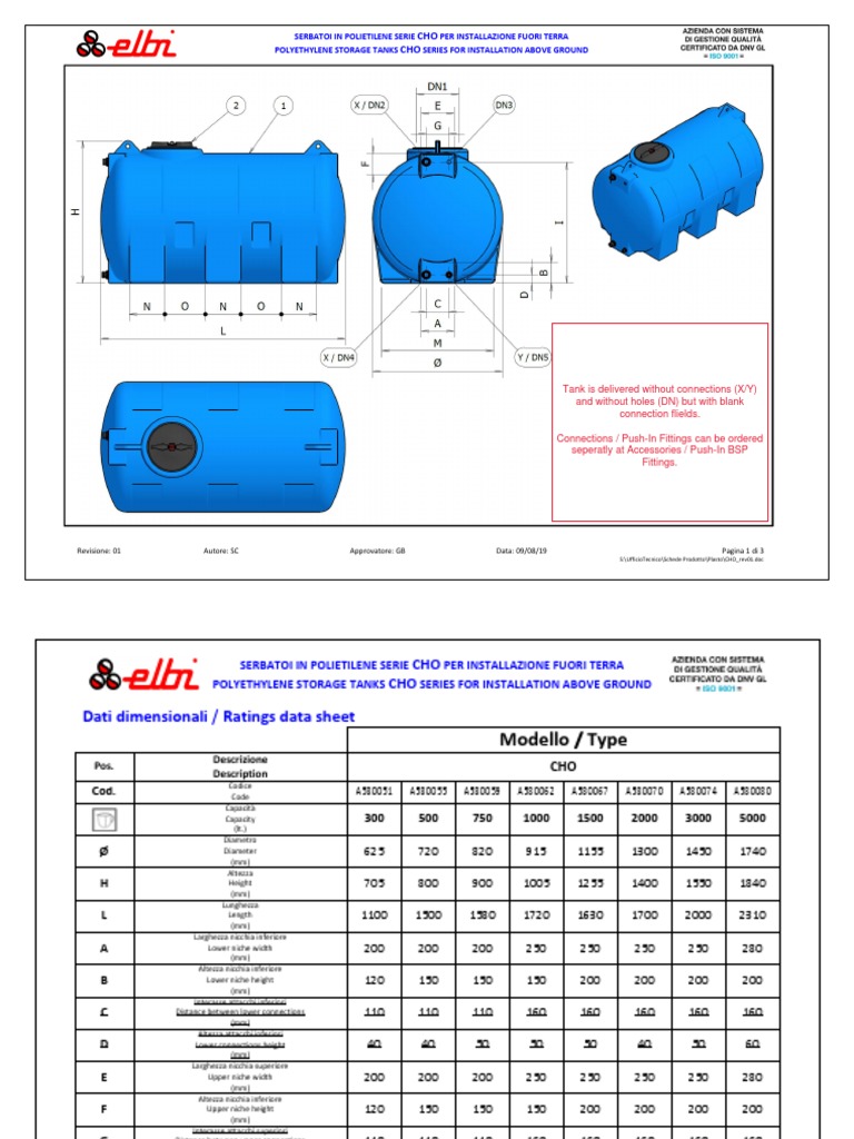 Datasheet RPH Series 300l-5000l Tanks Direkt | PDF