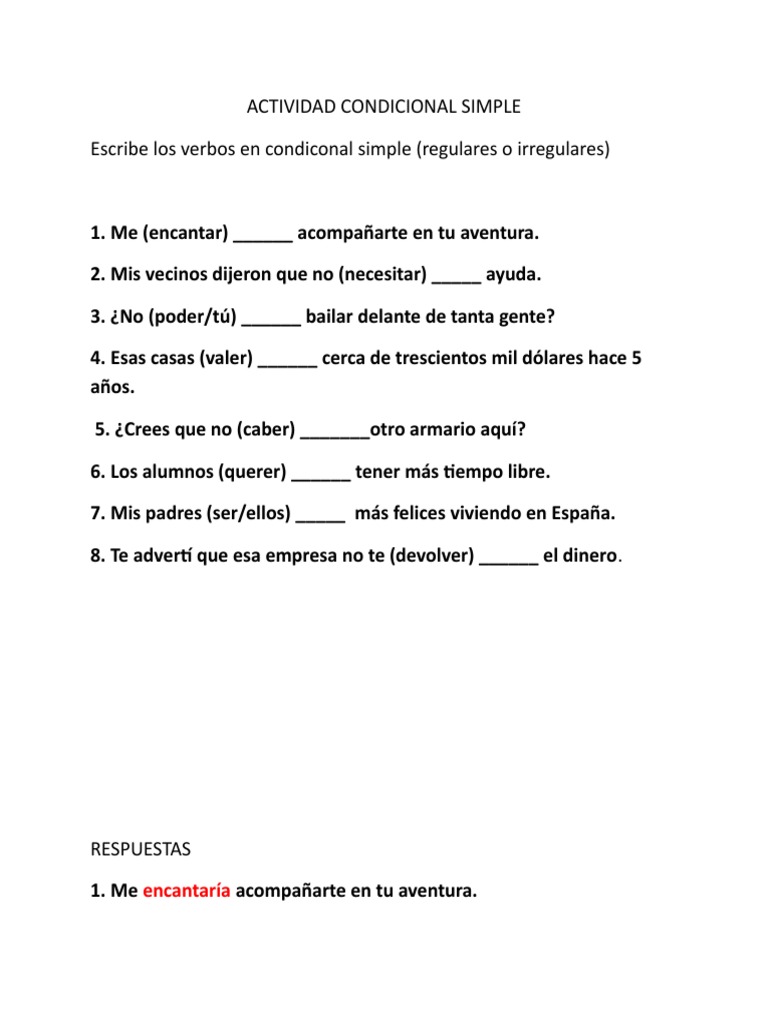Actividad Condicional Simple | PDF