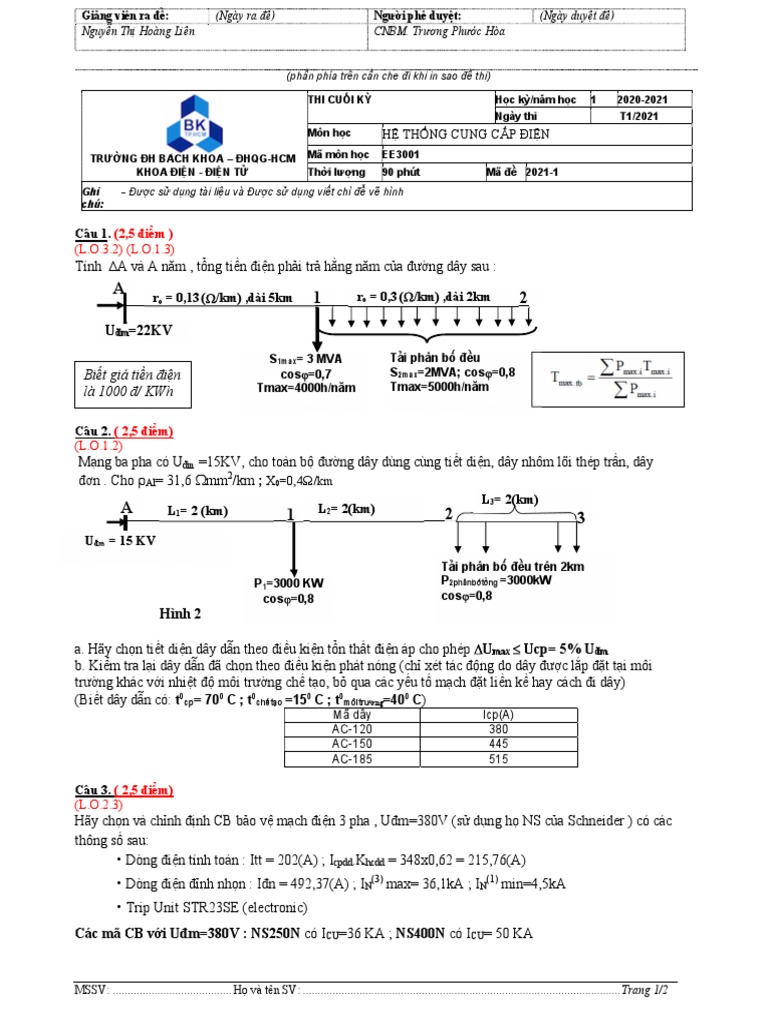 CCD BK 19.1.2021 Dethi Va DapAn | PDF