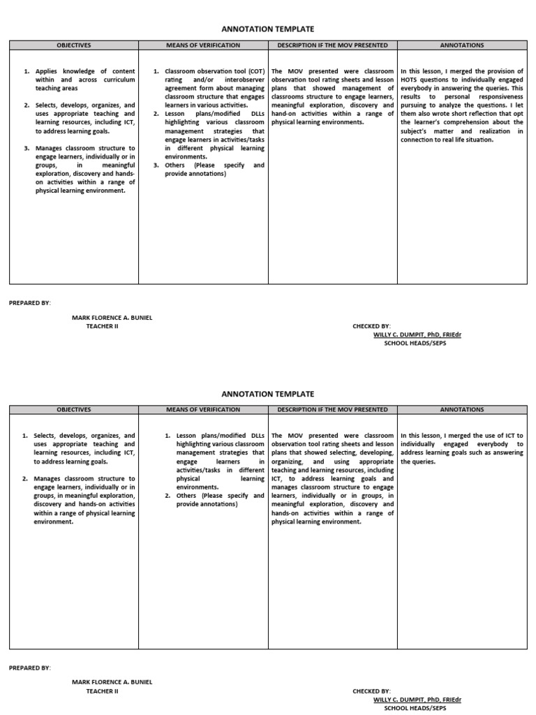 Annotation Template | PDF | Educational Technology | Learning