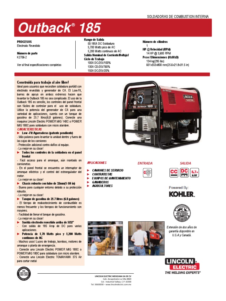 E670 Outback 185 Es-Mx | PDF | Soldadura | Construcción