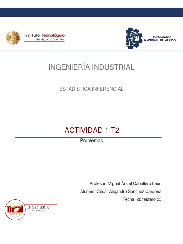 Actividad 1 T2 - Problemas - CASC | PDF | Intervalo de confianza ...