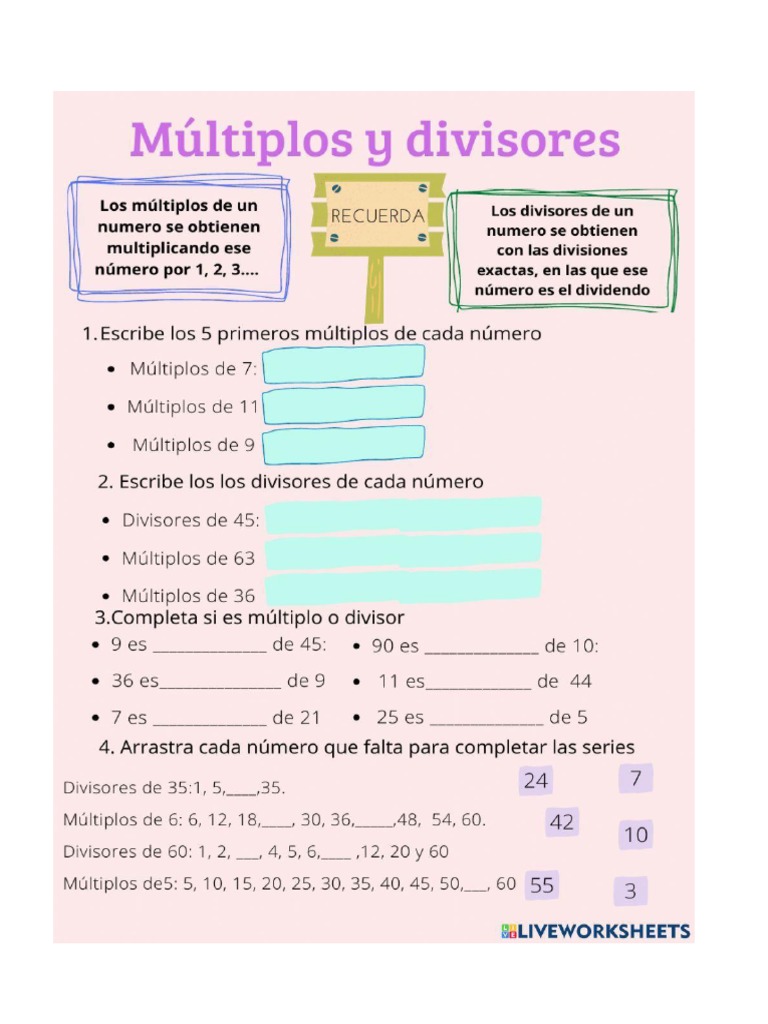 Actividad Multiplos y Divisores | PDF