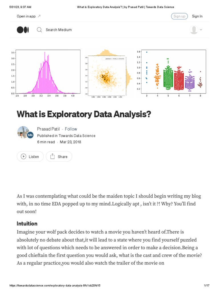 What Is Exploratory Data Analysis - by Prasad Patil - Towards Data Science | PDF | Quartile ...
