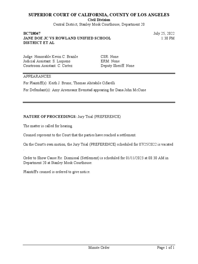 Superior Court of California, County of Los Angeles: Civil Division | PDF