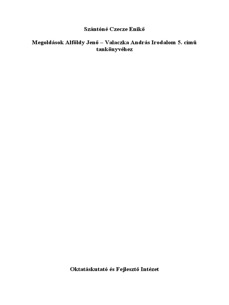 NT 11516 Irodalom 5 TK Megoldások | PDF